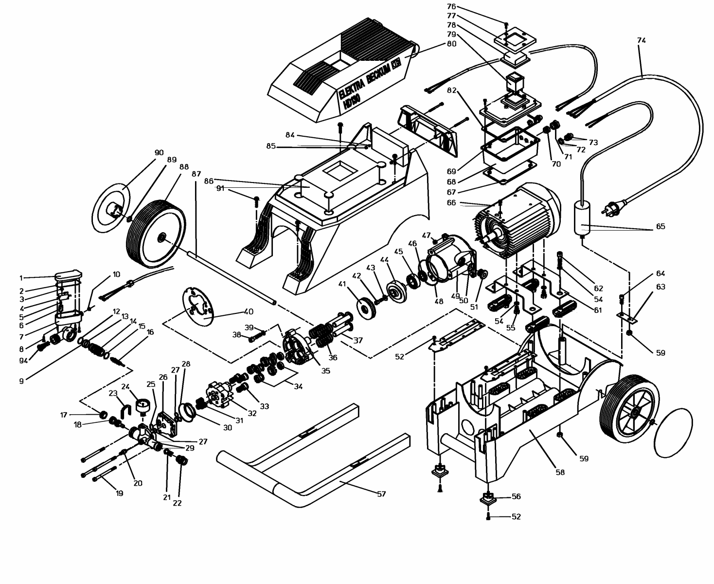 Hans Sauer GmbH - Ersatzteile Metabo HD 130480 - HOCHDRUCKREINIGER - 67001