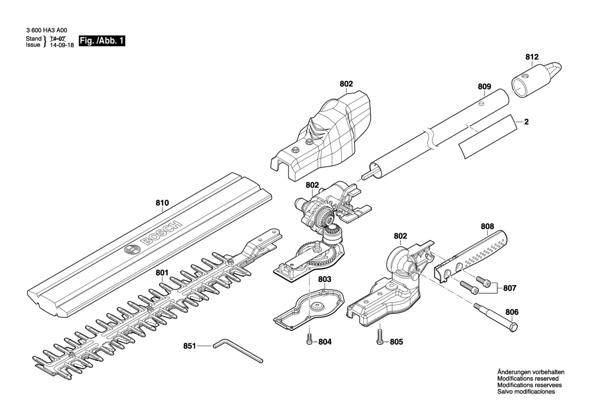 Hans Sauer GmbH - Ersatzteile Bosch AMW 10 HS Heckenschere