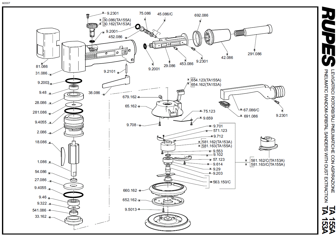 Hans Sauer GmbH - Ersatzteile Rupes TA 155A - Zweihandexzenter