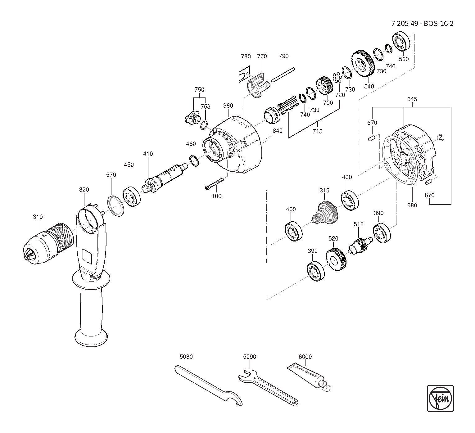 Hans Sauer GmbH - Ersatzteile Fein BOS16-2