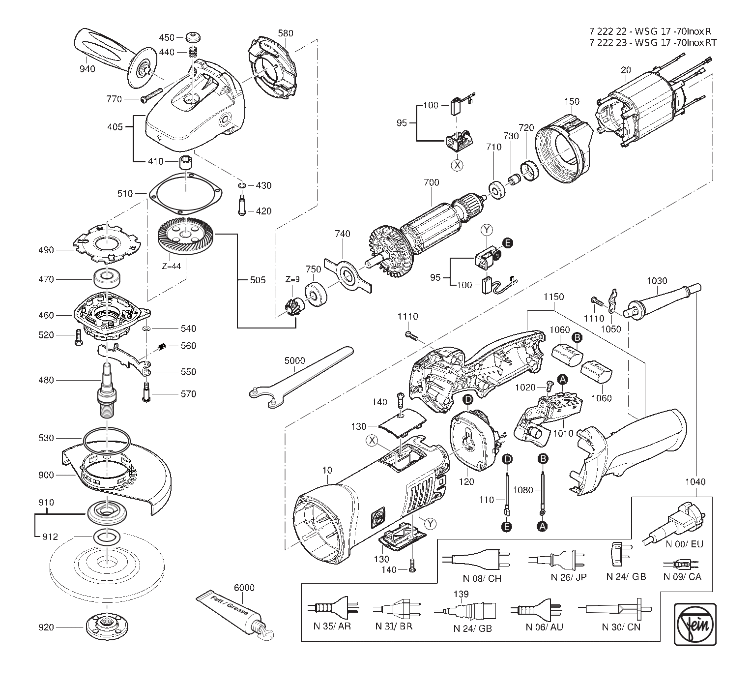 Hans Sauer GmbH - Ersatzteile Fein WSG 17-70 Inox RT