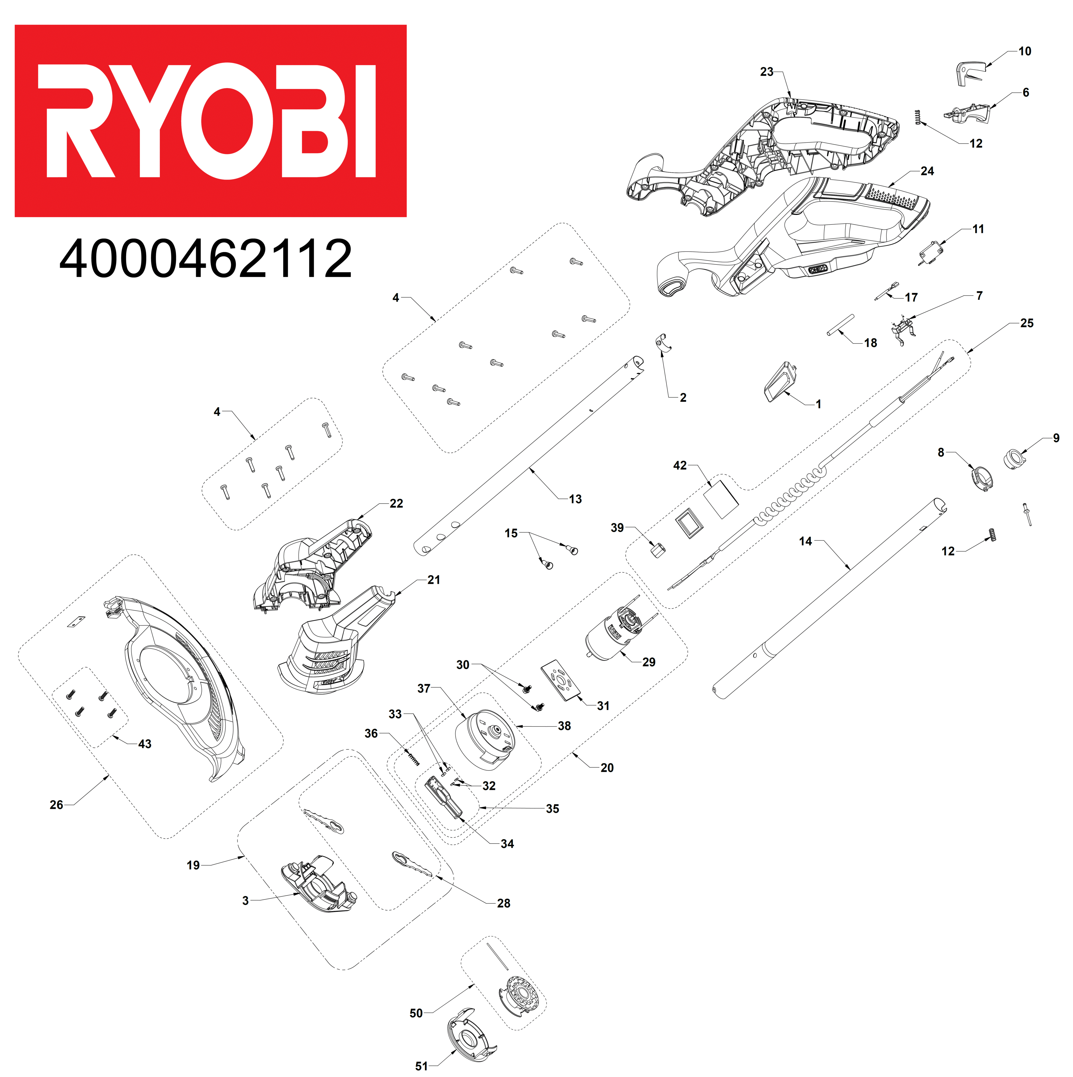 Hans Sauer GmbH - Ersatzteile Ryobi OLT1825M - Rasentrimmer XX96
