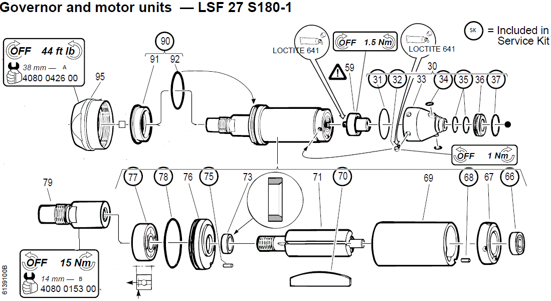 Hans Sauer GmbH - Ersatzteile Atlas Copco LSF 27 S180-1 - Air Grinder