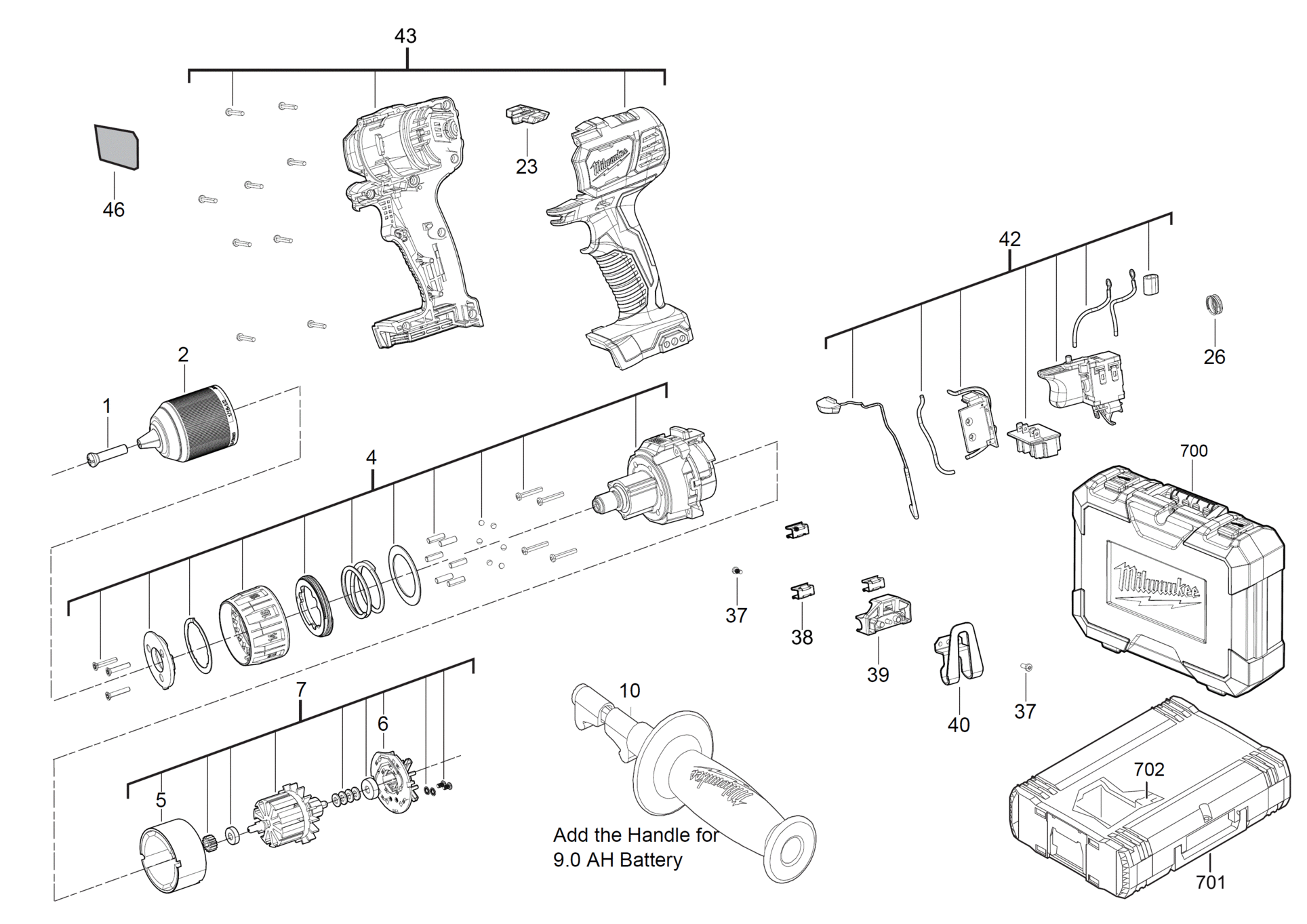 Hans Sauer GmbH - Ersatzteile Milwaukee M18BDD-403C ...