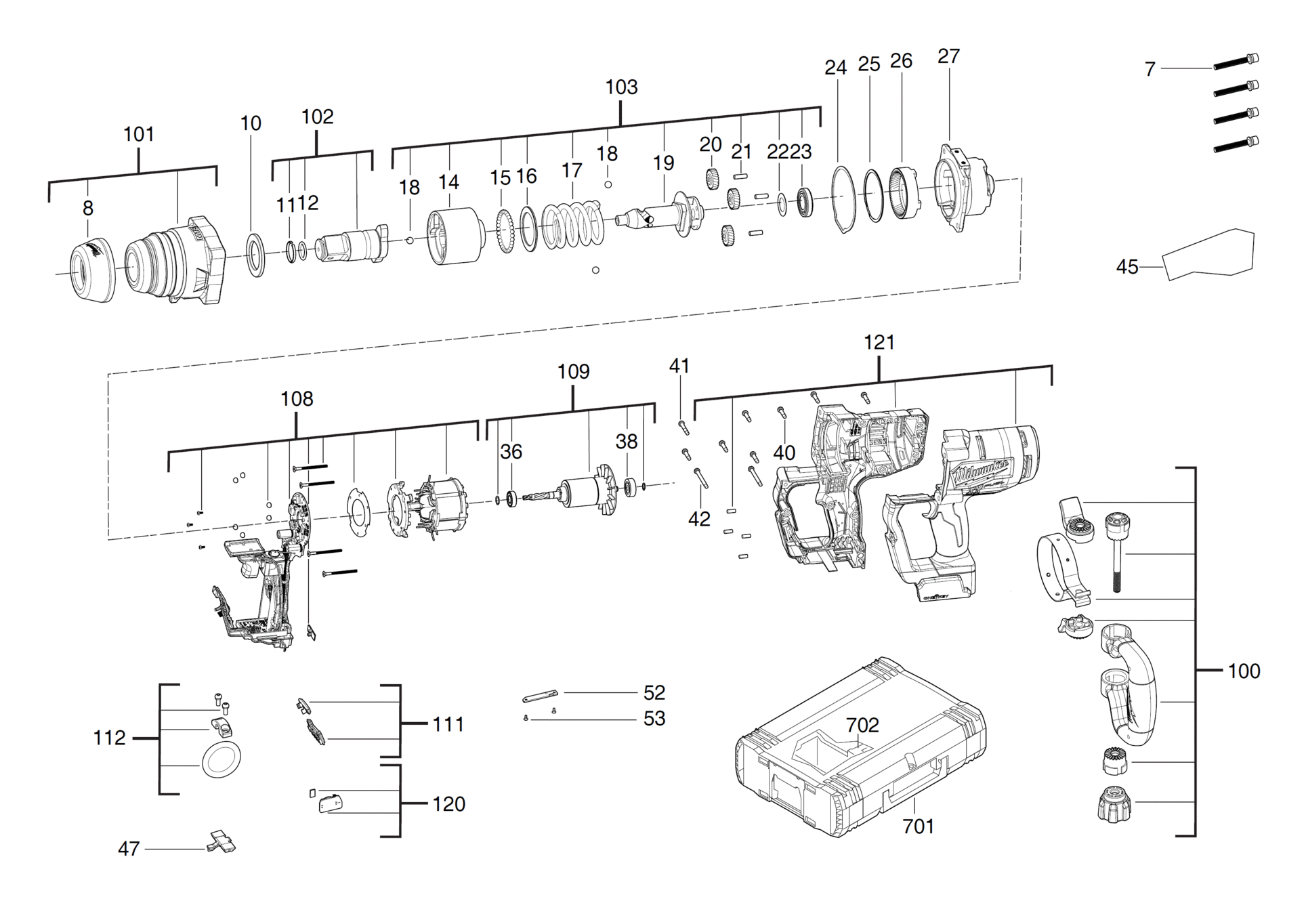 Hans Sauer GmbH - Ersatzteile Milwaukee M18ONEFHIWF1-502X IN2 ...