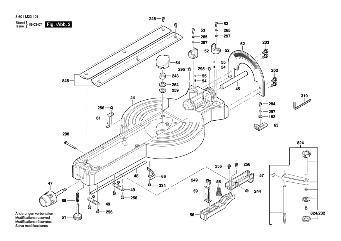 Hans Sauer GmbH - Ersatzteile Bosch GCM 12 SDE Kapp-Zugsäge