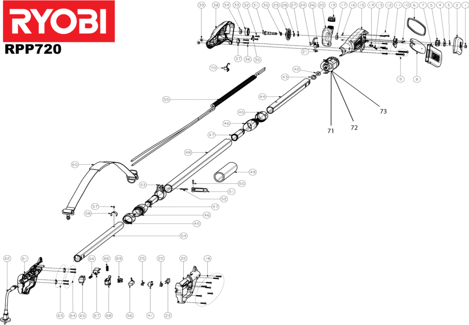 Hans Sauer GmbH - Ersatzteile Ryobi RPP720 - Heckenscheren XX96