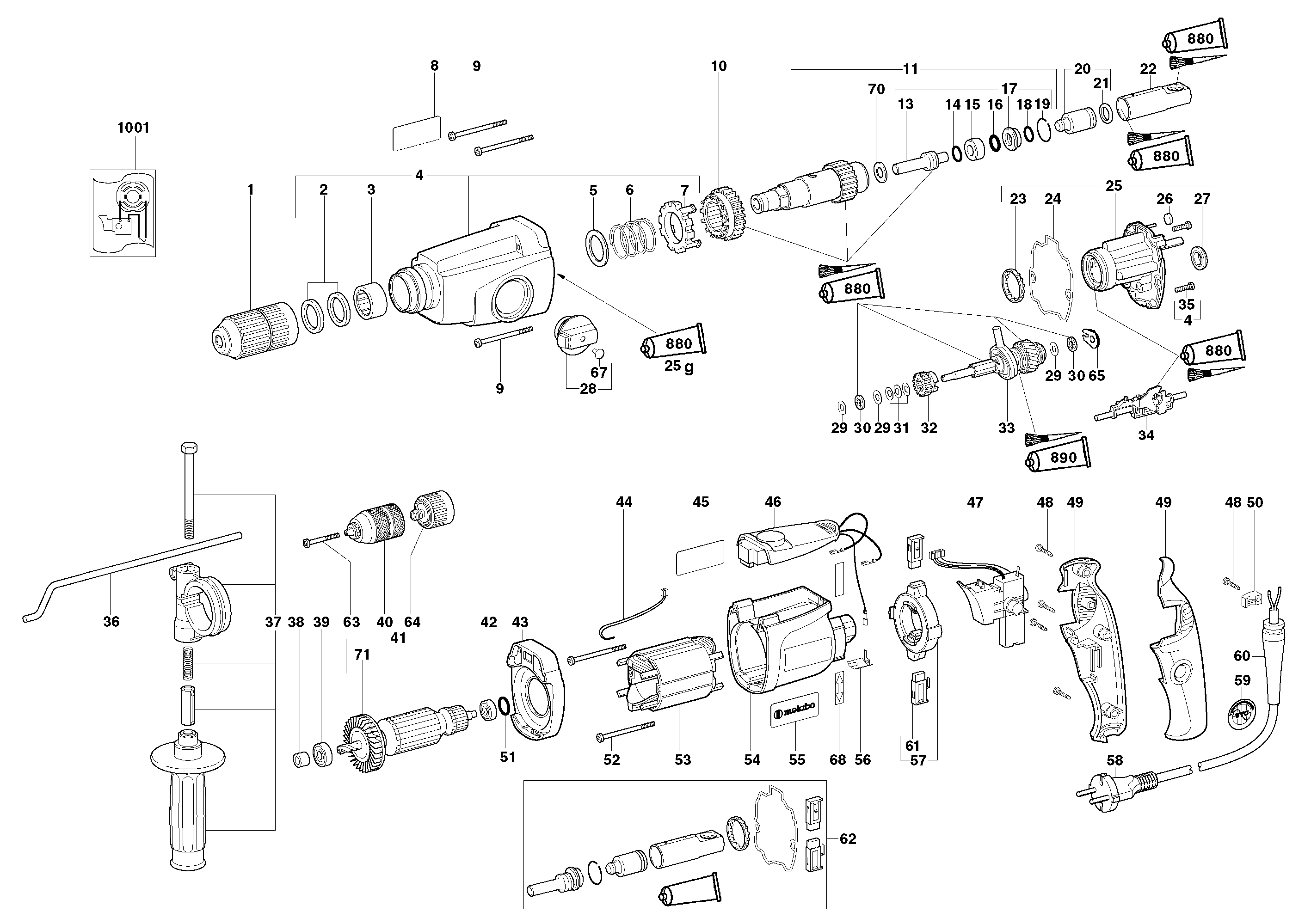 Hans Sauer GmbH - Ersatzteile Metabo UHE 28 Multi Bohrhammer