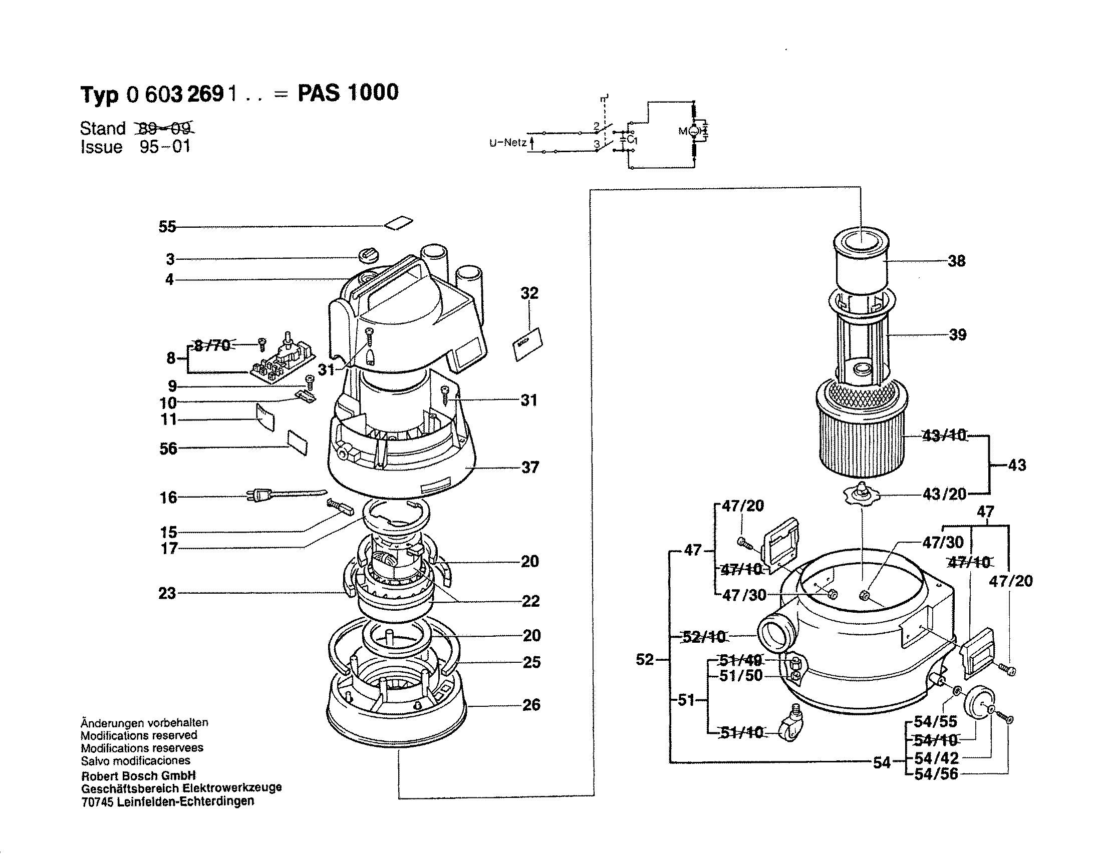 Hans Sauer GmbH - Ersatzteile Bosch Allzwecksauger PAS1000