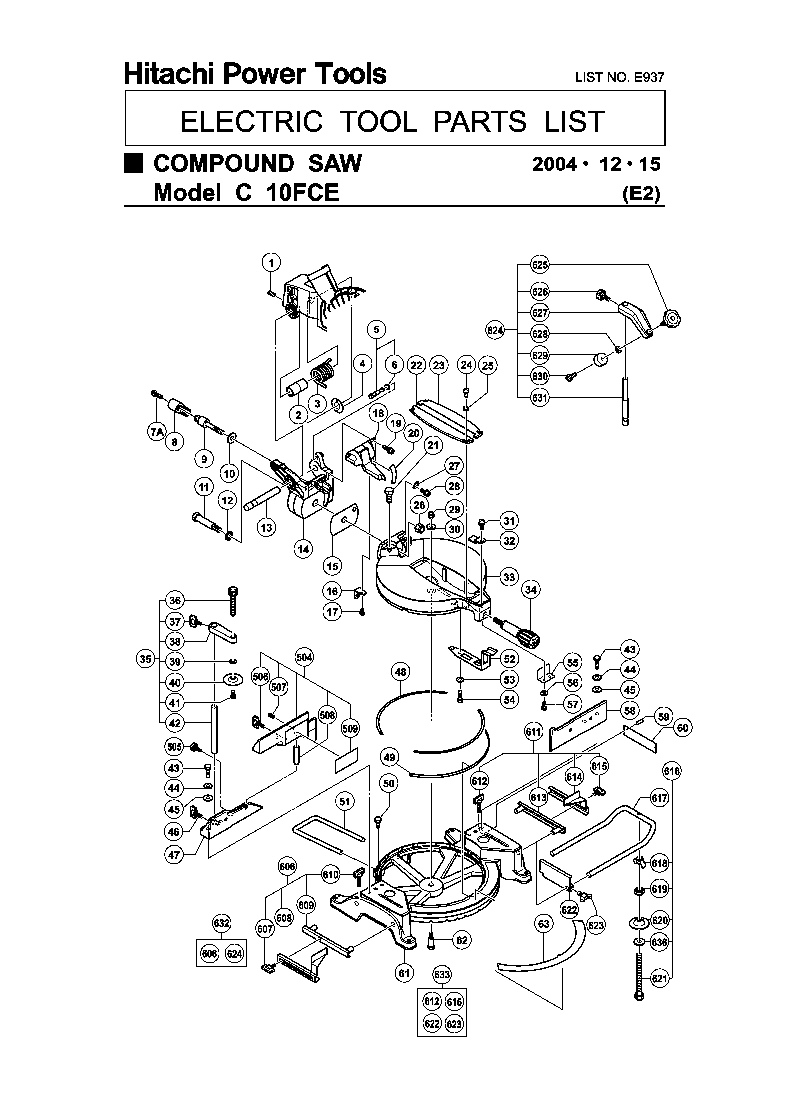 Hans Sauer GmbH - Ersatzteile Hikoki (Hitachi) C10FCE - Kapp- und ...