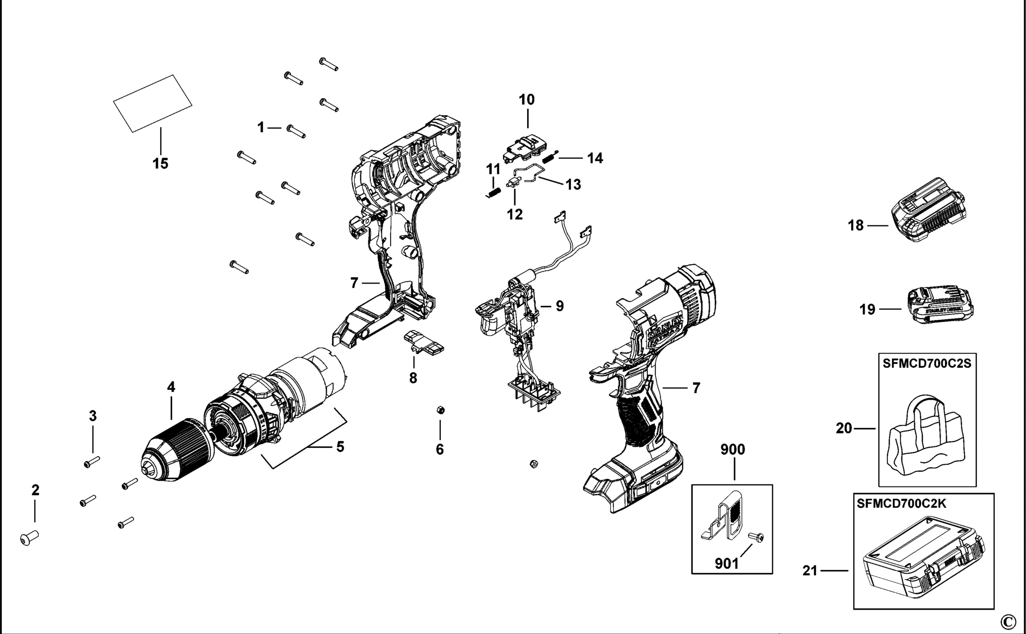 Hans Sauer GmbH - Ersatzteile Stanley (FATMAX) SFMCD700-QW TYPE H1 ...