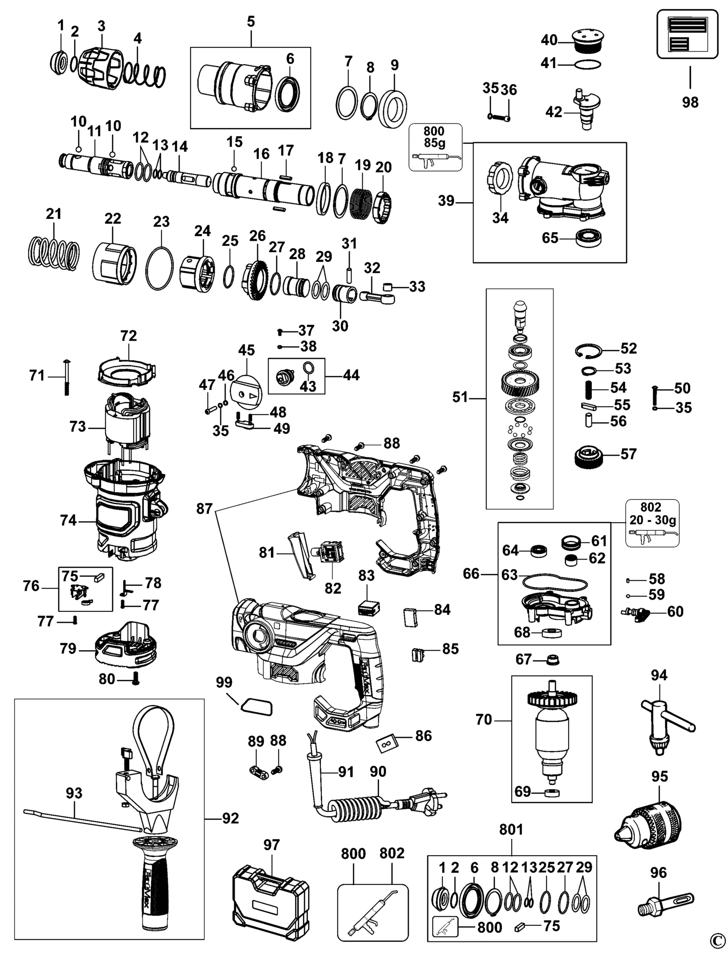 Hans Sauer GmbH - Ersatzteile Stanley (FATMAX) FME1250-QS TYPE 1 DREHHAMMER