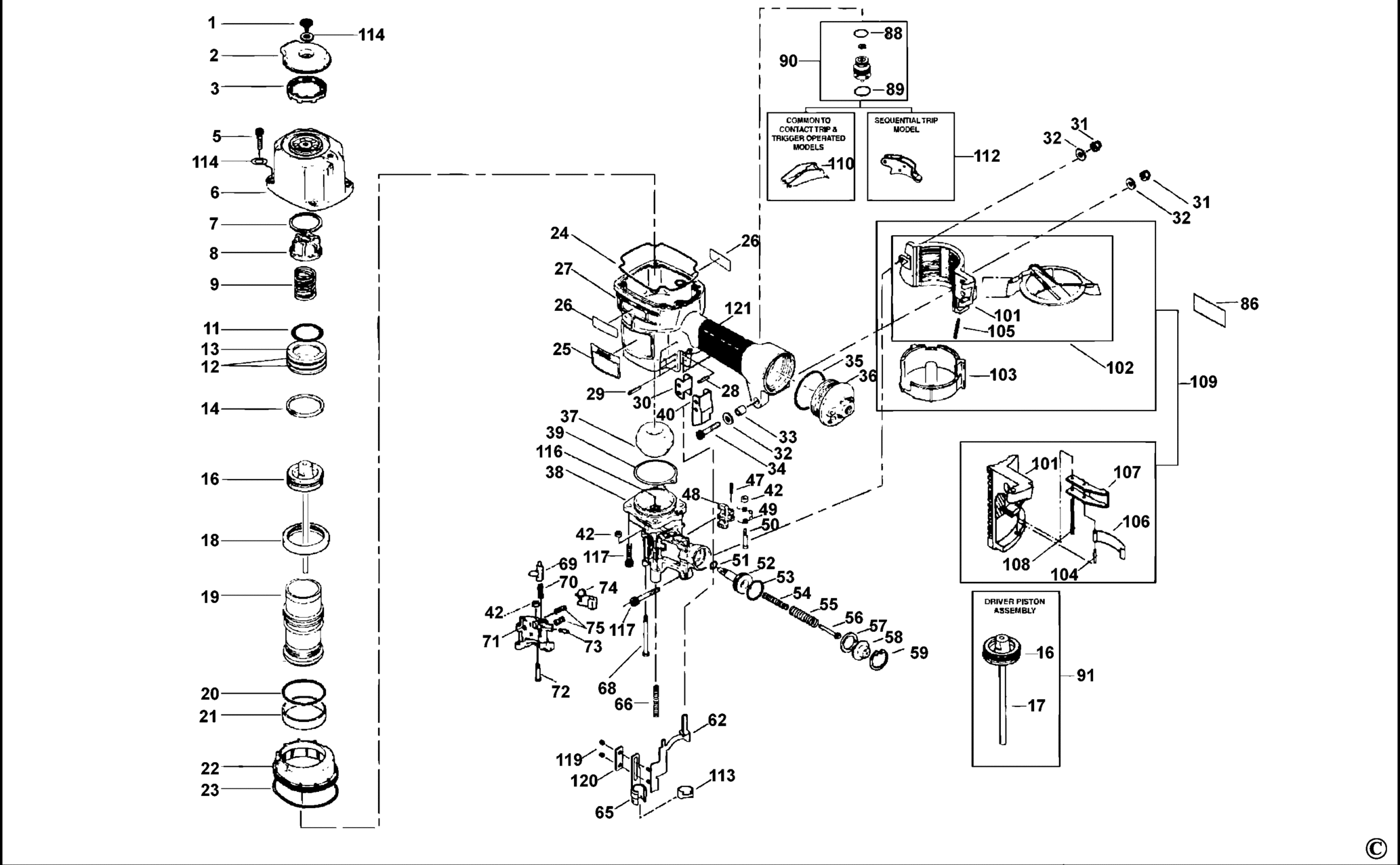 Hans Sauer GmbH - Ersatzteile Bostitch N64C-XJ TYPE REV 0 COIL-NAGLER