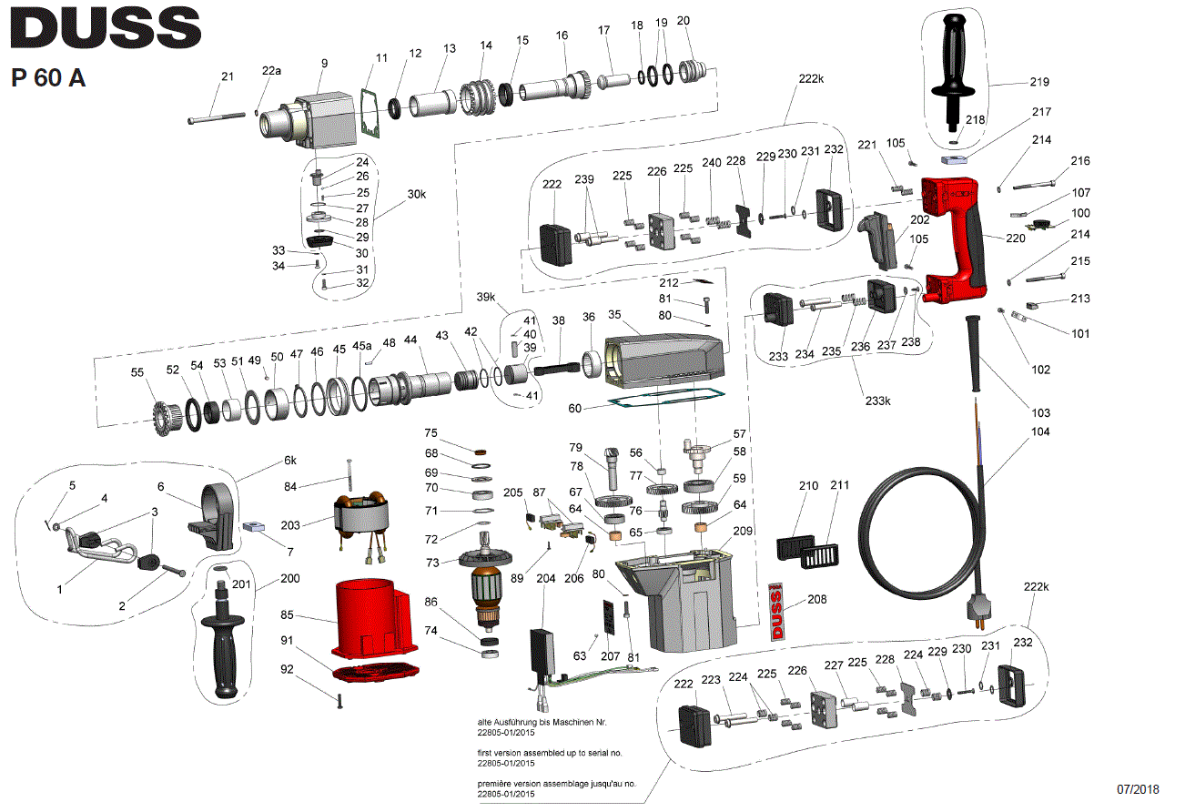 Hans Sauer GmbH - Ersatzteile Duss P 60 A Kombihammer