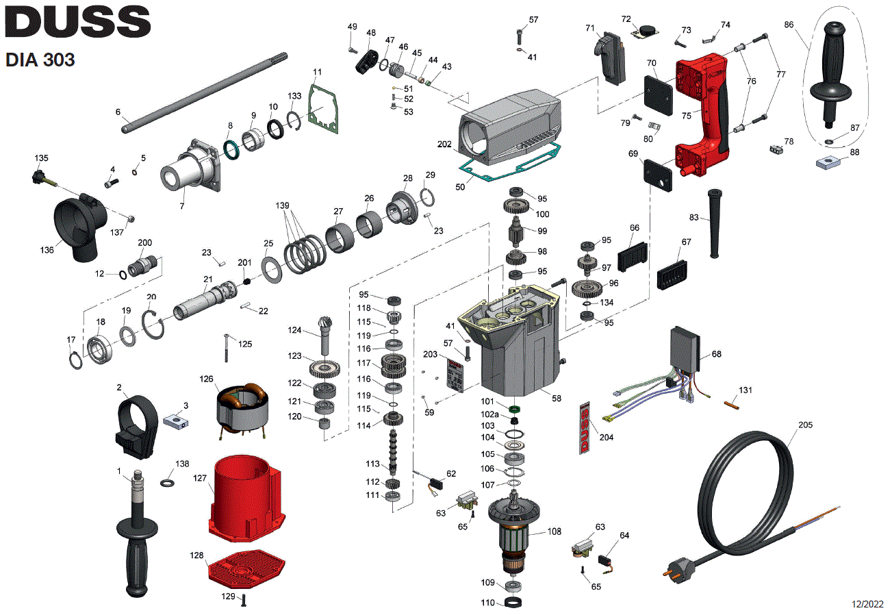 Hans Sauer GmbH - Ersatzteile Duss Diamantbohrmaschine DIA 303