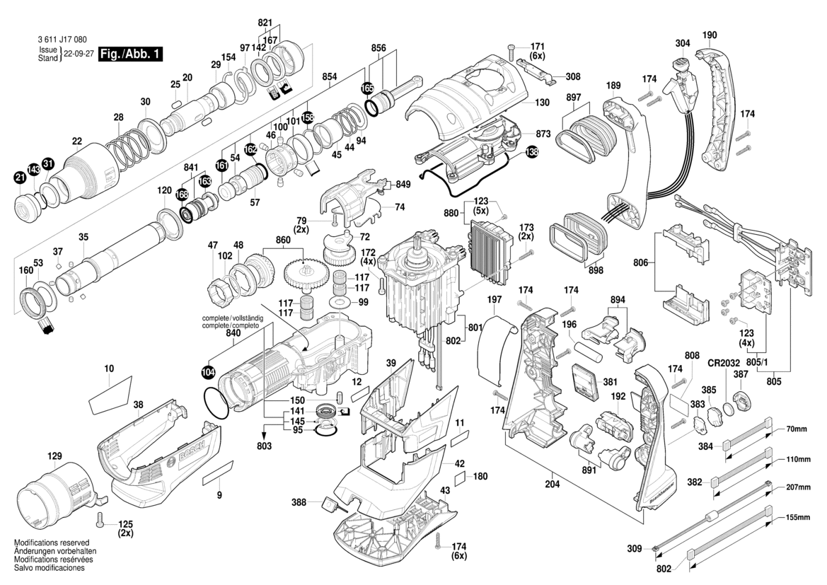Hans Sauer GmbH - Ersatzteile Bosch GBH 18V-40C Akku-Bohrhammer