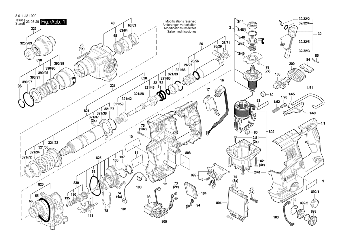 Hans Sauer GmbH - Ersatzteile Bosch GBH 18V-28 CF Akku-Bohrhammer