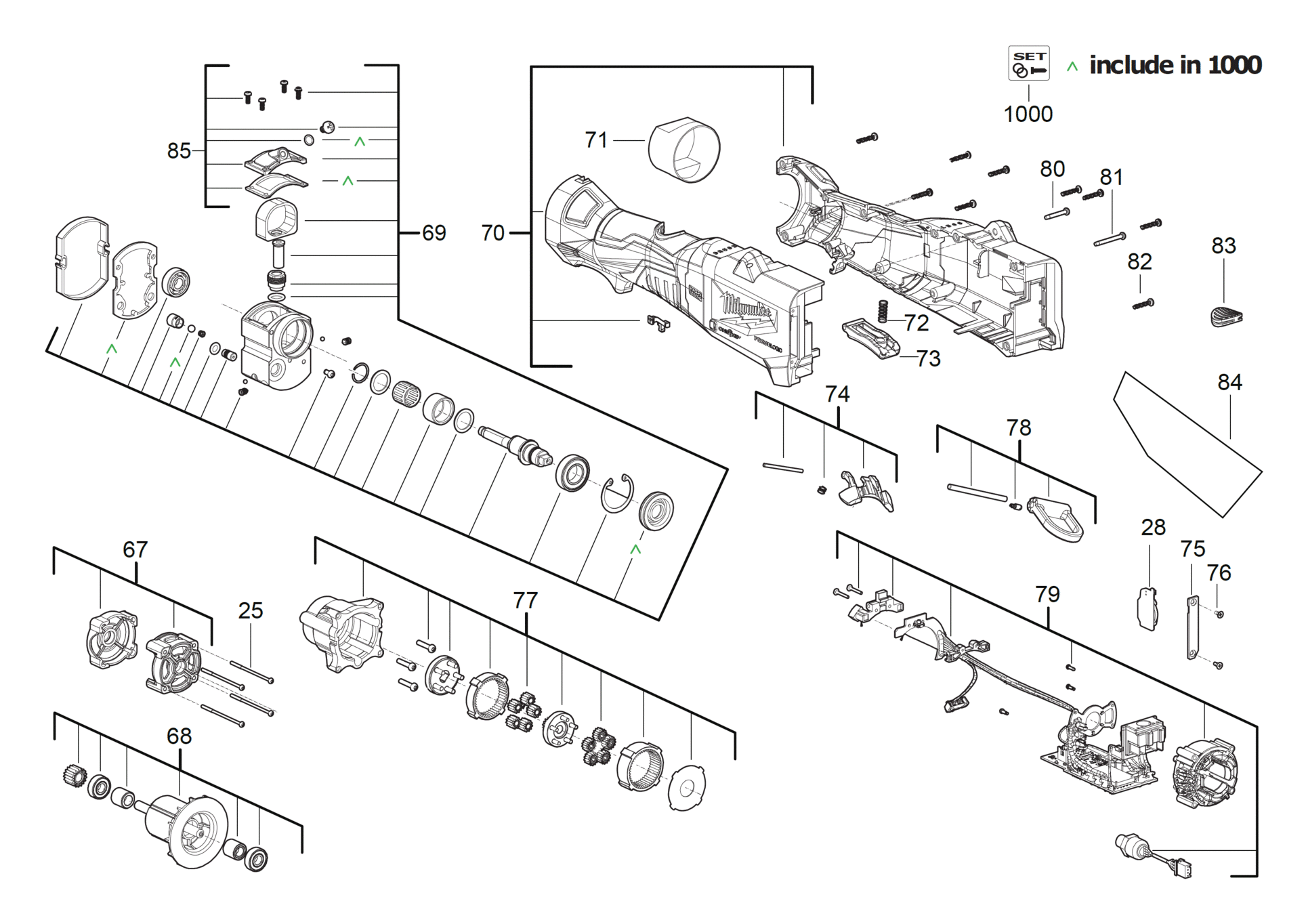 Hans Sauer GmbH - Ersatzteile Milwaukee M18ONEHUCT-202B - High force tools