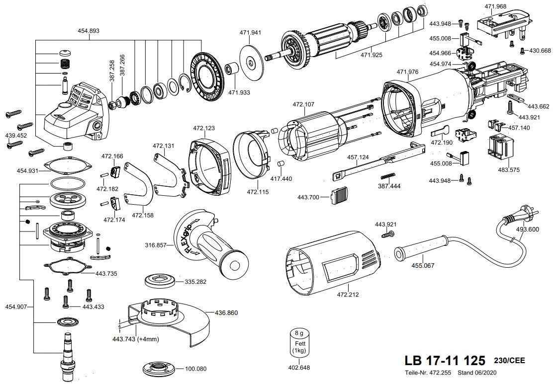 Hans Sauer GmbH - Ersatzteile Flex LB 17-11 125 230CEE